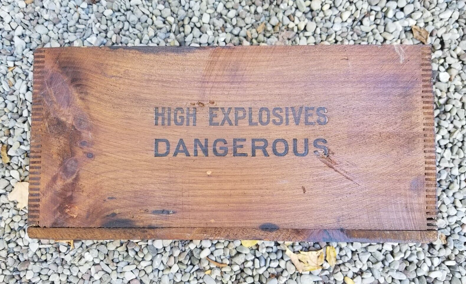 Vintage ATLAS Powder Co. Dynamite High Explosives Wooden Crate Retsof ...