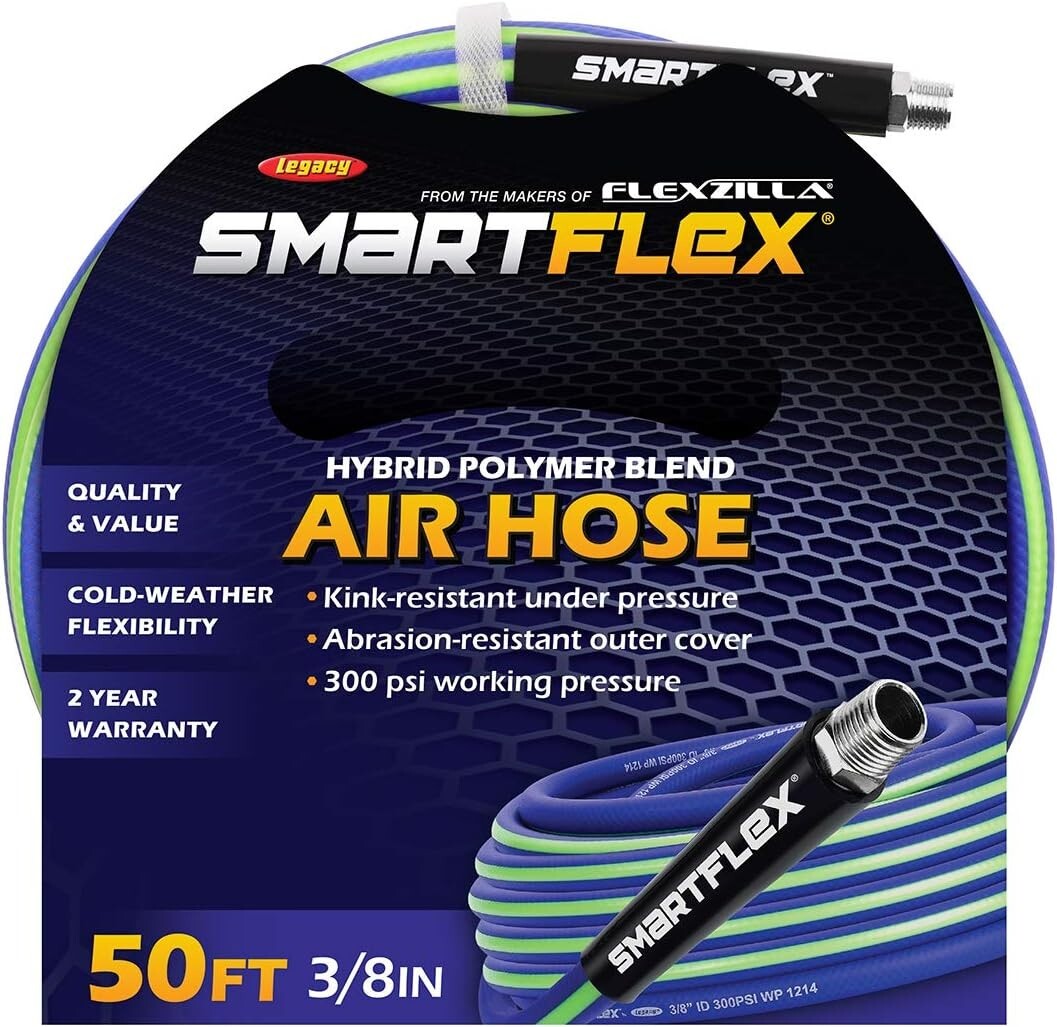 SmartFlex Air Hose, 3/8 in. x 50 ft., Hybrid, Blue - HSF3850BL2 | eBay