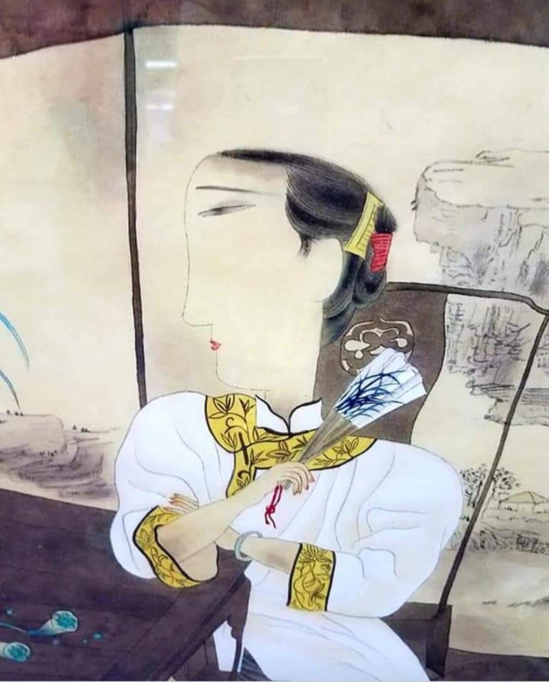 Vintage Chinese Folk Art Painting Zhang Feng Ying Style Signed 30 X 30 ...