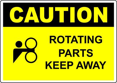 CAUTION ROTATING PARTS KEEP AWAY | Adhesive Vinyl Sign Decal | eBay