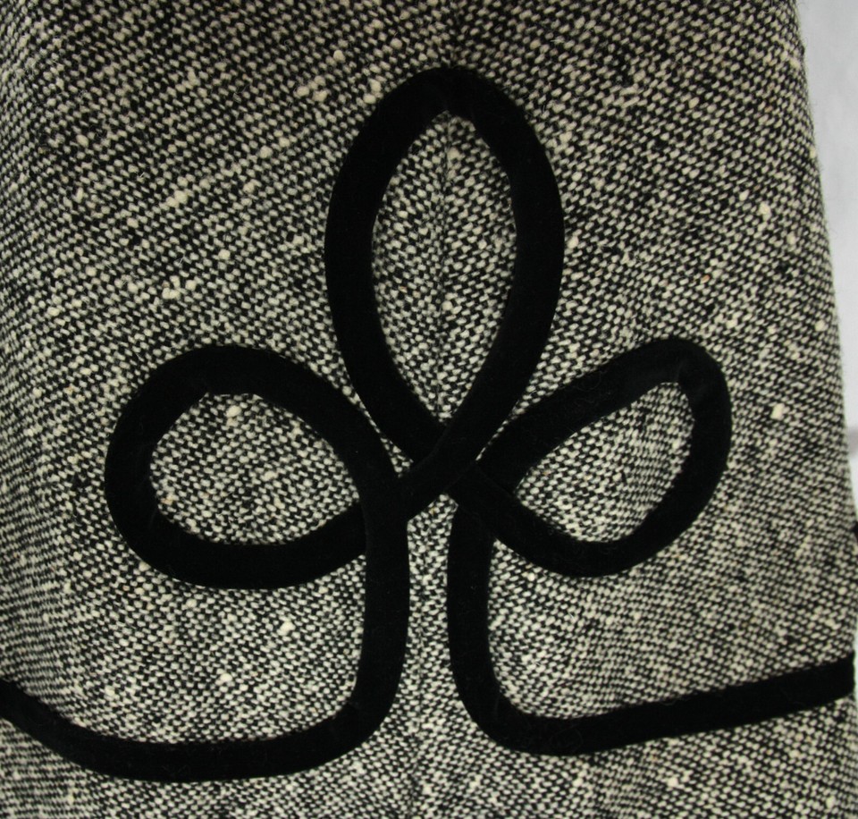 Vintage Prestige Boston Gray Wool Tweed Velvet Trim Maxi Long Full ...