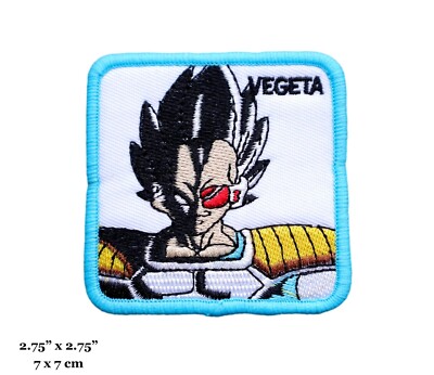 Dragon Ball Z Anime Prince Vegeta Square Embroidered Sew On ONLY Patch ...