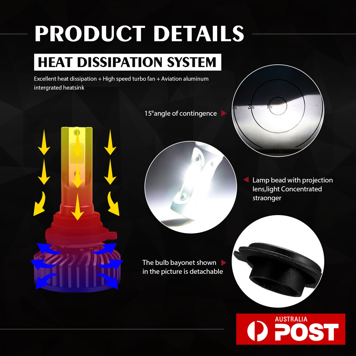 9006 HB4 LED Headlight Globes Kit Hi/Lo Replace Beams 110w 9000LM White ...