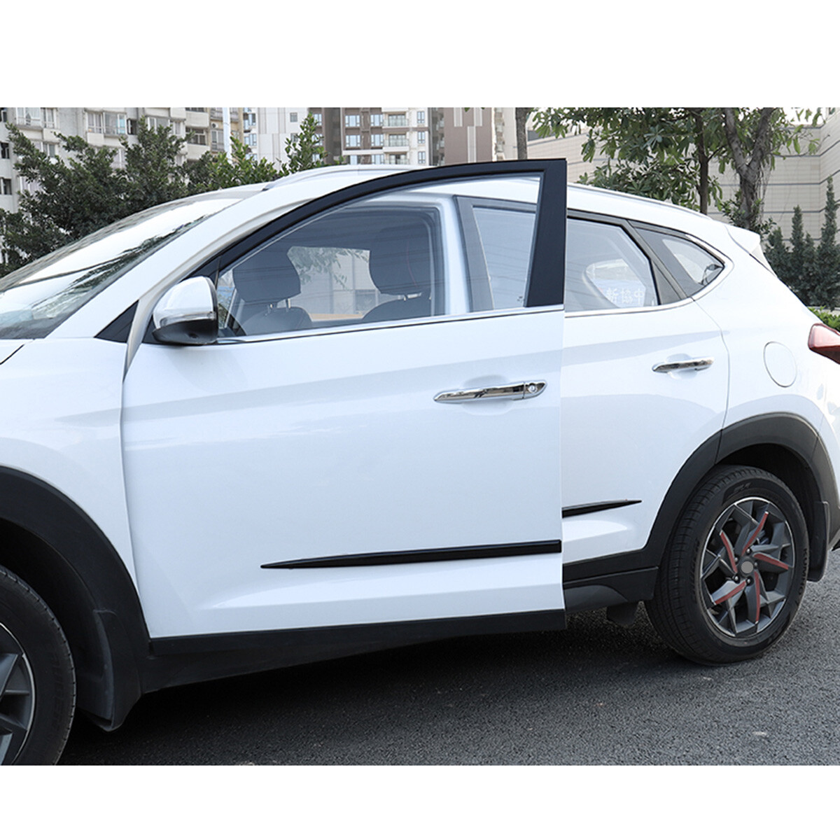 4pcs Car Universal Door Side Molding Body Trim Side Skirt Line Decor ...