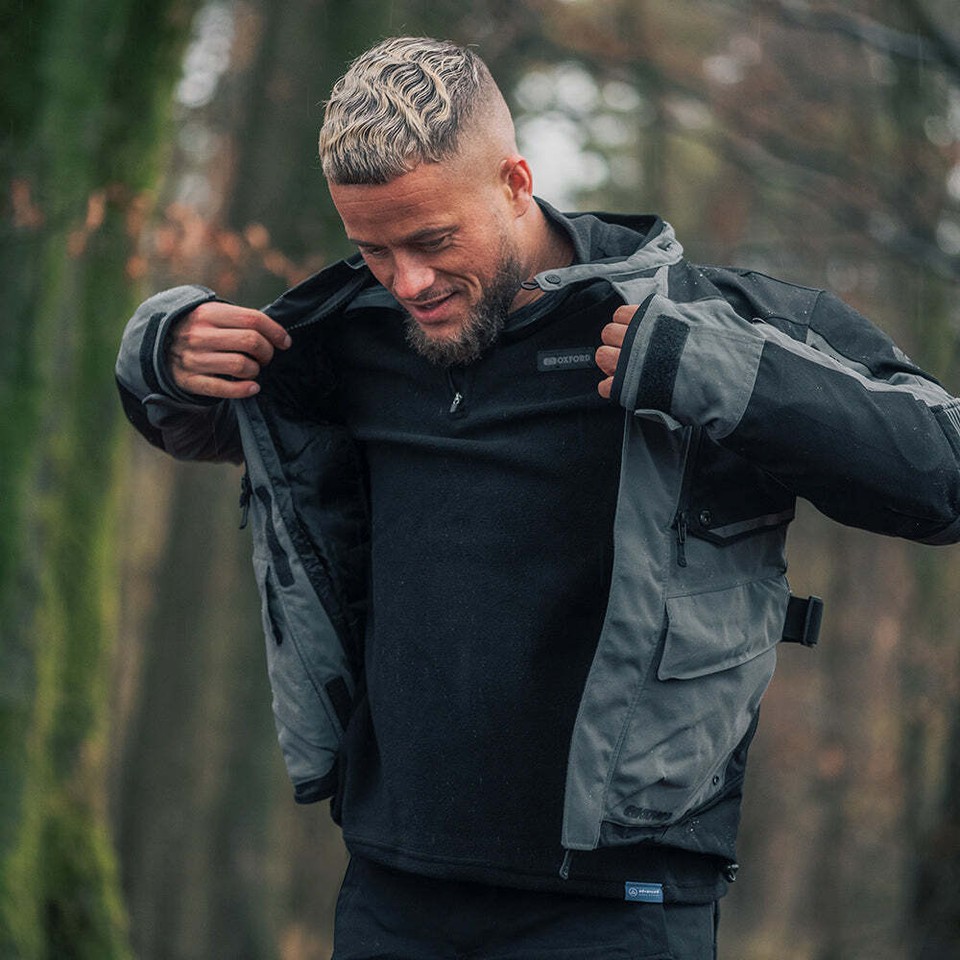 Oxford Advanced Motorcycle Motorbike Micro Fleece 1/2 Neck Mid Layer ...