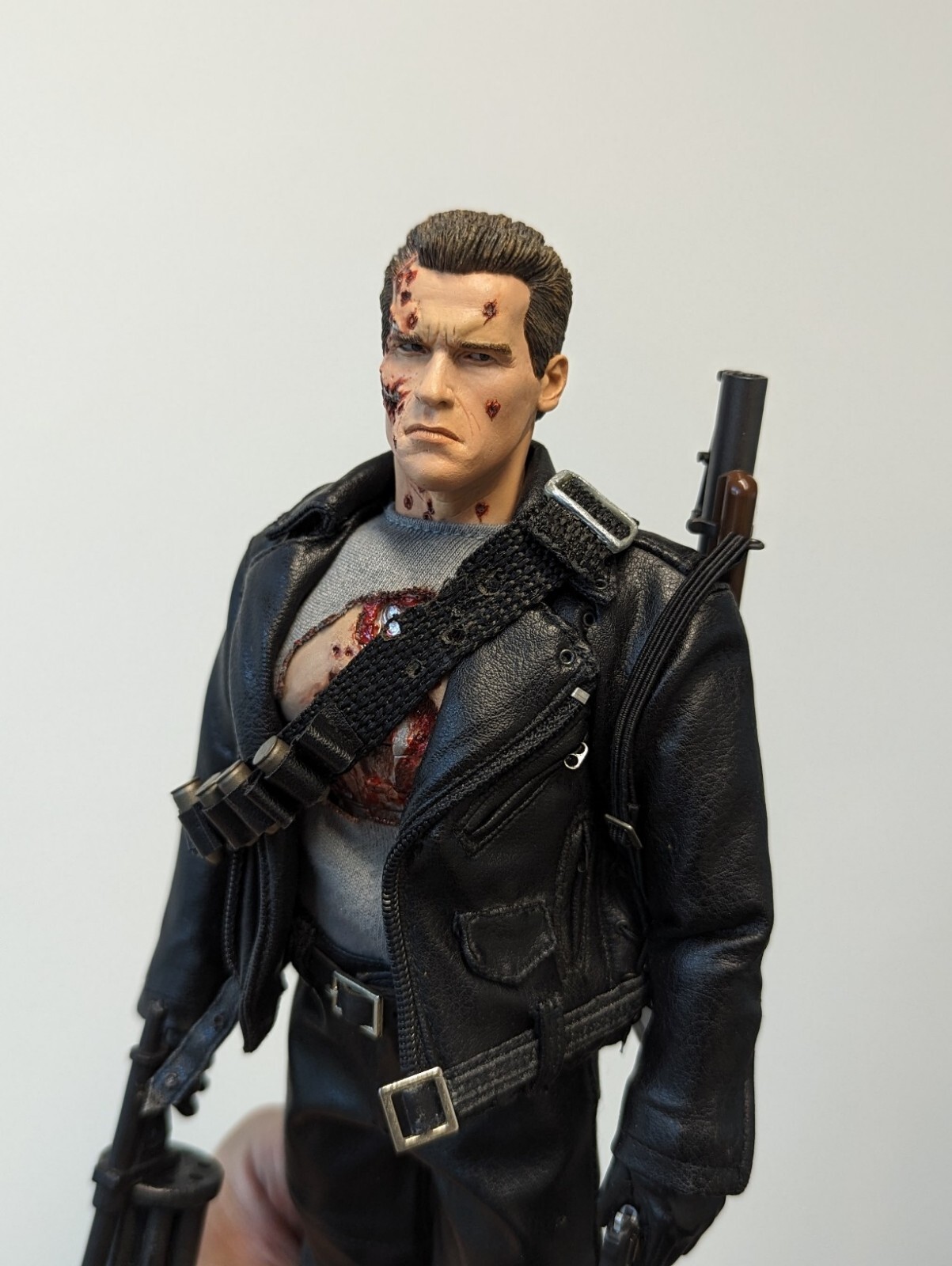 Custom 1/6 Battle Damaged Terminator 2 T800 Arnold action figure 12 ...