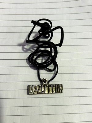 RARE VINTAGE 1990s LED ZEPPELIN BAND PROMO NECKLACE METAL PENDANT ROCK ...
