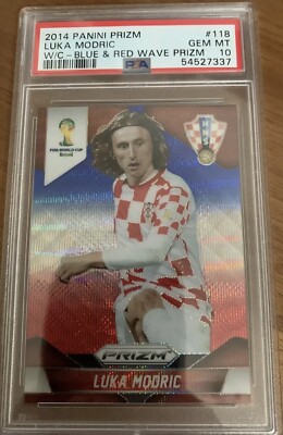 2014 Panini Prizm World Cup Blue & Red Wave Luka Modric #118 PSA 10 | eBay