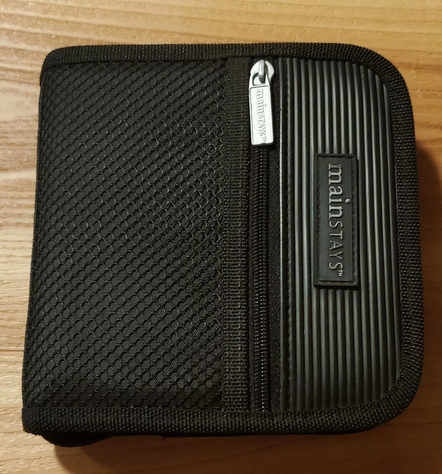 Mainstays Black Nylon CD Case 24 Capacity DVD Media Storage Zipper Case ...