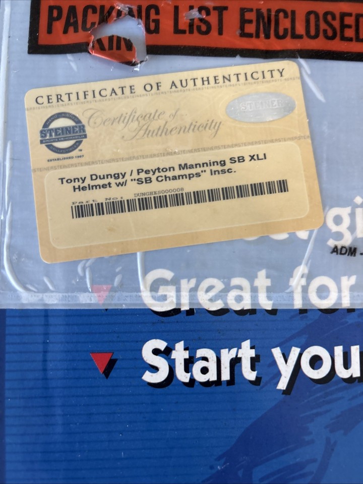 Payton Manning/Tony Dungy Super Bowl XLI Autograph Helmet | eBay