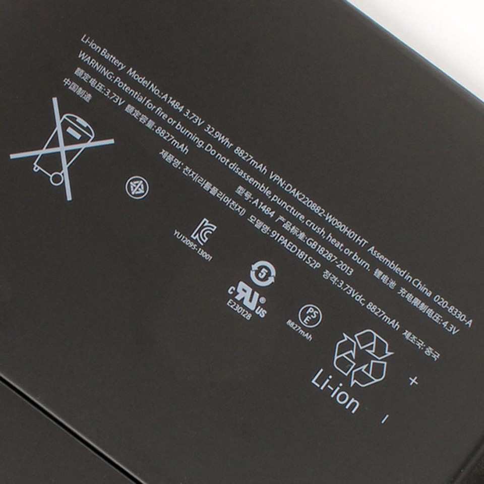 Replacement Battery For Apple iPad Air 1st Gen 8827mAh A1474 1475 A1484 ...