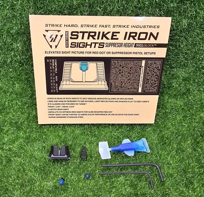 Strike Industries Stainless Steel Co-Witness Height Front &Rear Sights ...