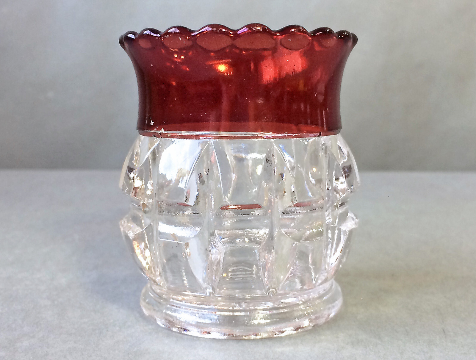 EAPG Ruby Stain TRUNCATED CUBE Toothpick Holder - Thompson Glass 1894 Rare | eBay