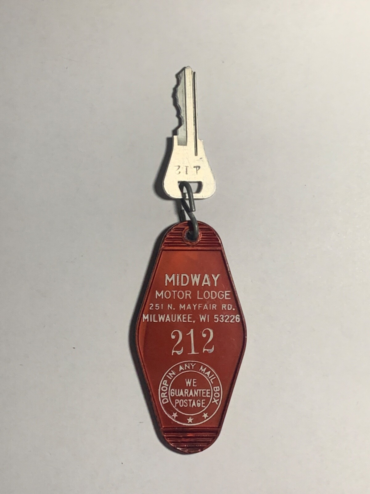 Midway Motor Lodge Hotel Motel Room Key Fob with Key Milwaukee ...