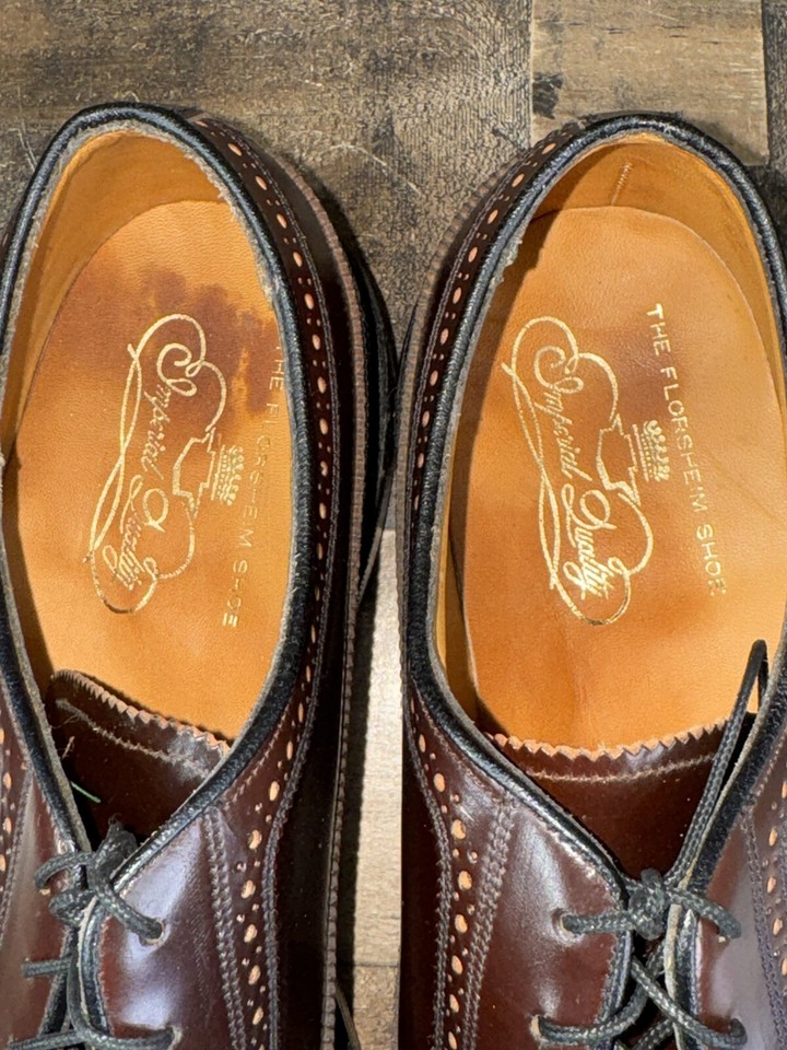 NEW FLORSHEIM Imperial SHELL CORDOVAN V Cleat Wingtip Men’s Size 9 D | eBay