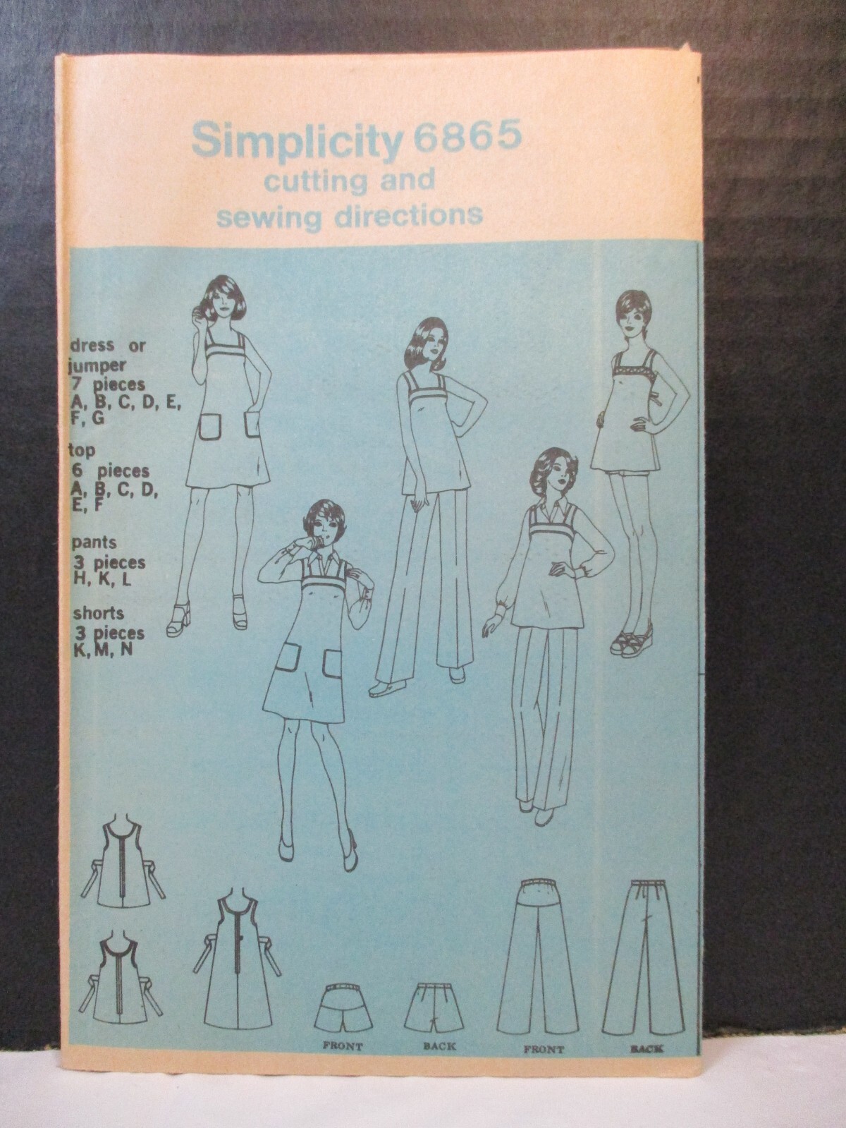 Simplicity Pattern 6865 Maternity Dress Jumper Top Pants Shorts Miss ...