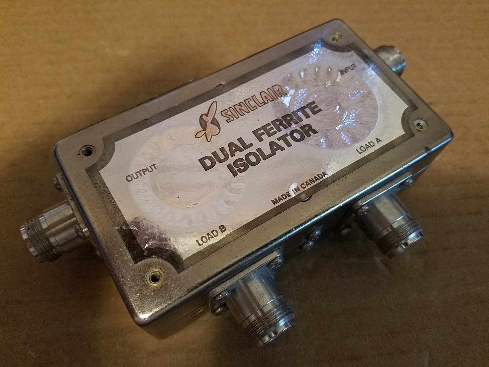 Sinclair I4213A 858.5MHz Dual Ferrite Microwave Isolator 4-Port Type-N ...