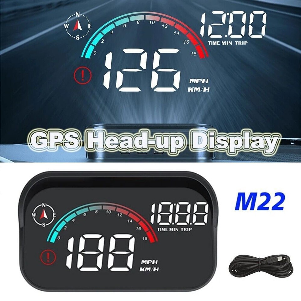 Universal Digital Speedometer GPS Car HUD Head Up Display MPH Overspeed ...