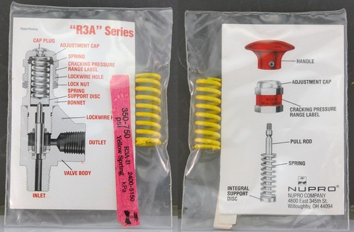 SWAGELOK NUPRO SPRING KIT FOR R3A RELIEF VALVE 350 TO 750 PSIG 177-R3A ...