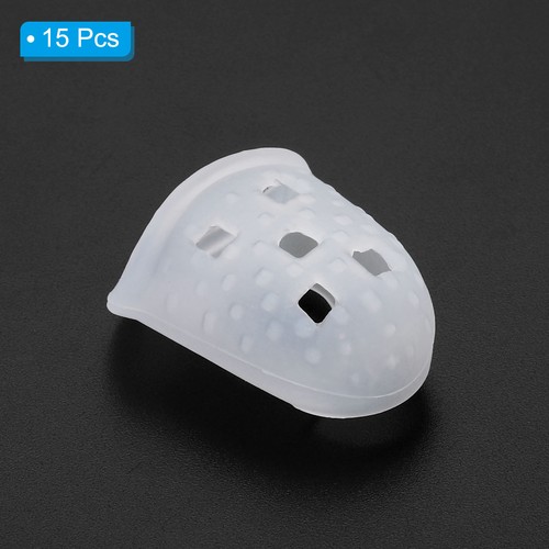 15pcs Finger Tips Silicone Thumb Fingertip Protector Thimble Clear XL ...