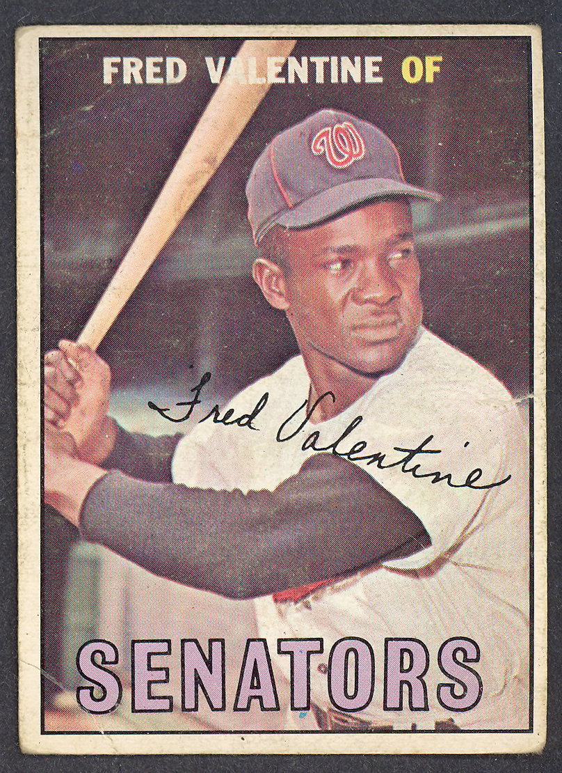 1967 TOPPS OPC O PEE CHEE BASEBALL 64 FRED VALENTINE VG WASHINGTON ...