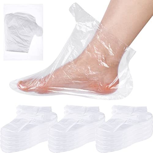 500 Pcs Clear Plastic Disposable Paraffin Bath Liners Foot Sock Covers ...
