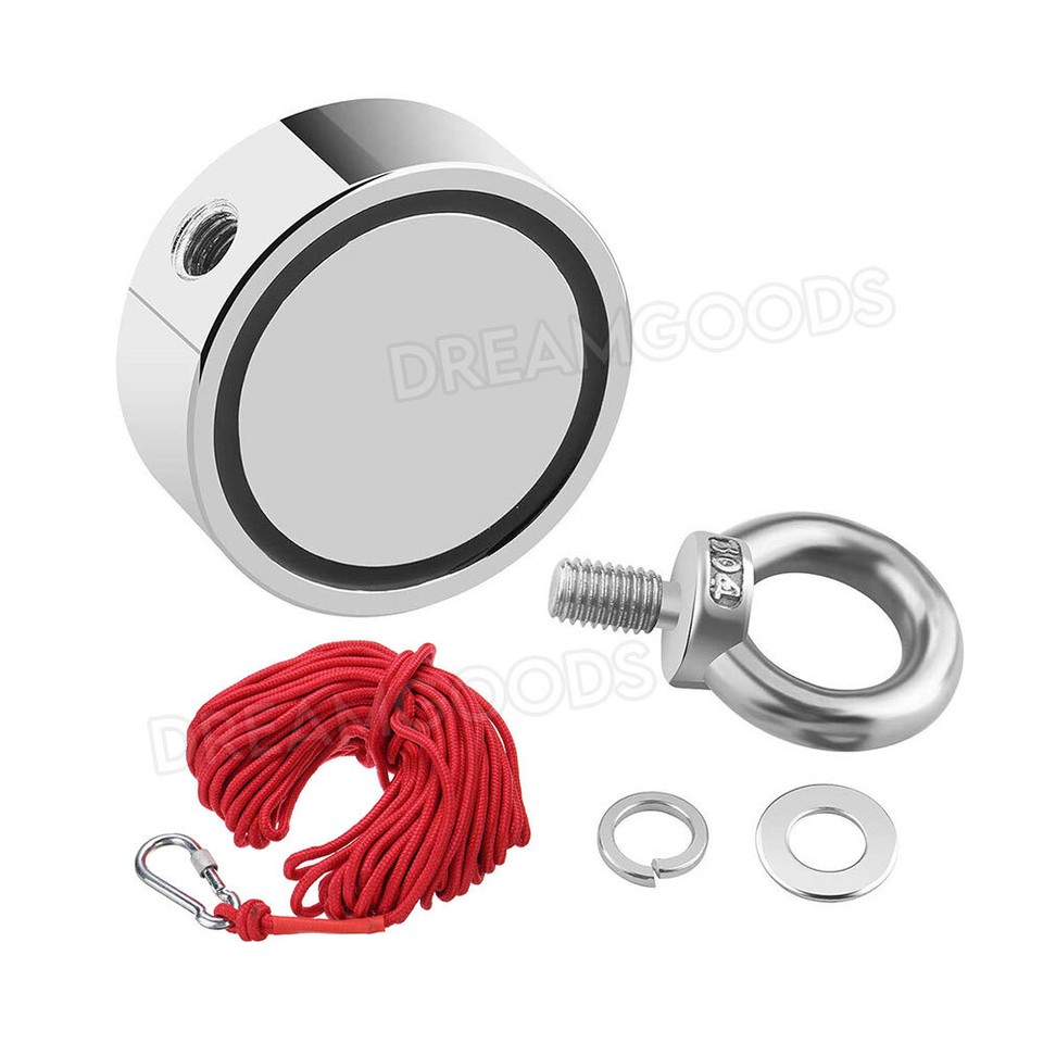 200Kg Salvage Strong Recovery Magnet Neodymium Hook Treasure Hunting ...