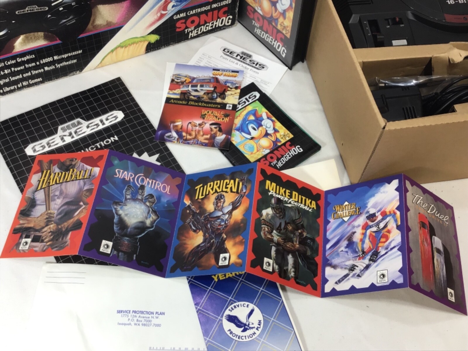 NEW 1992 Sega Genesis Console & Sonic Video Game Boxed Complete Unused ...