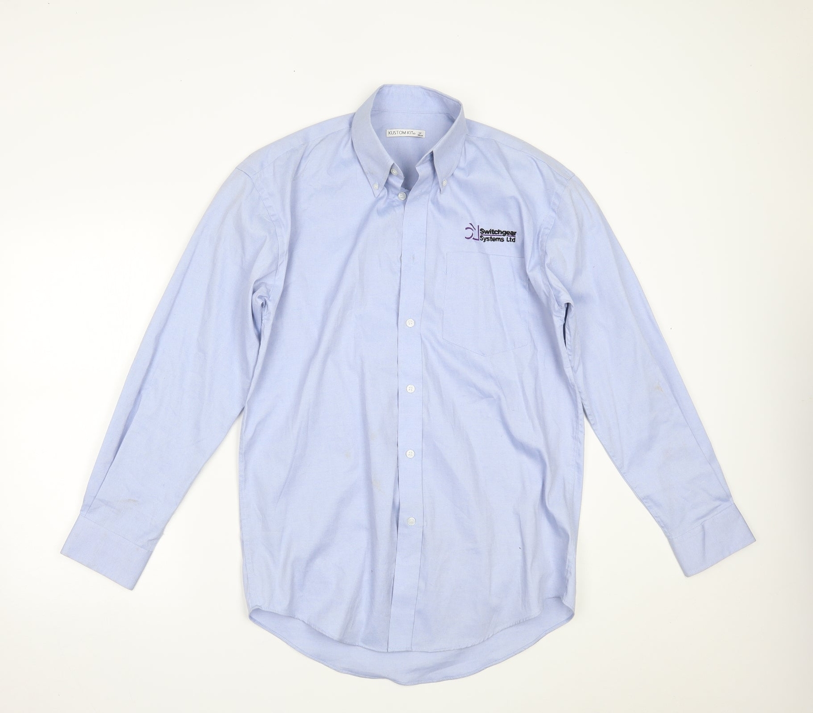 Kustom Kit Mens Blue Cotton blend Size 15 Collared | eBay UK