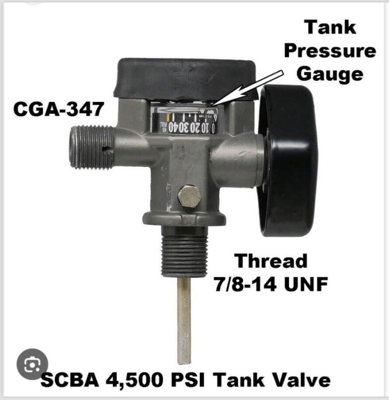 Scott 4500PSI 60MIN Firefighter SCBA Bottle Tank Cylinder Mfr 2001 ...