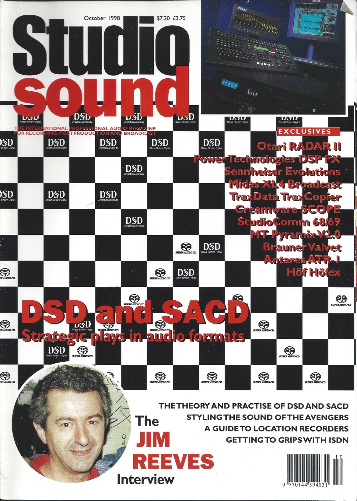 Studio Sound Magazine October 1998 DSD and SACD The Avengers Jim Reeves ...