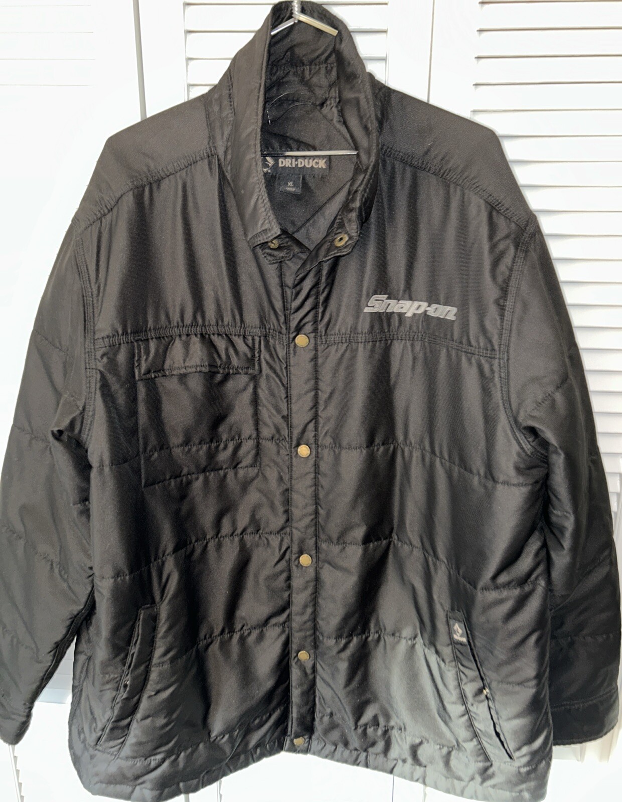 Snap On Tools Dri Duck Black Jacket Button Snap XL. - Gem