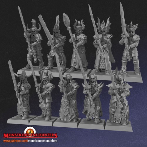 Barrow Wights x10 Two Handed Swords - 28/32mm miniatures by Monstrous ...