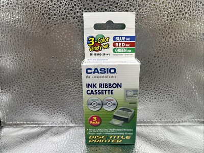 Casio Ink Ribbon Cassette TR-18BRG-3P-w-i Blue, Red and Green Ink 3 ...