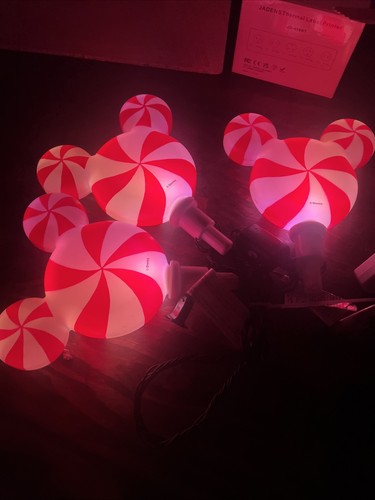 Gemmy Christmas Mickey Mouse Peppermint Pathway Lights Disney Blow Mold ...