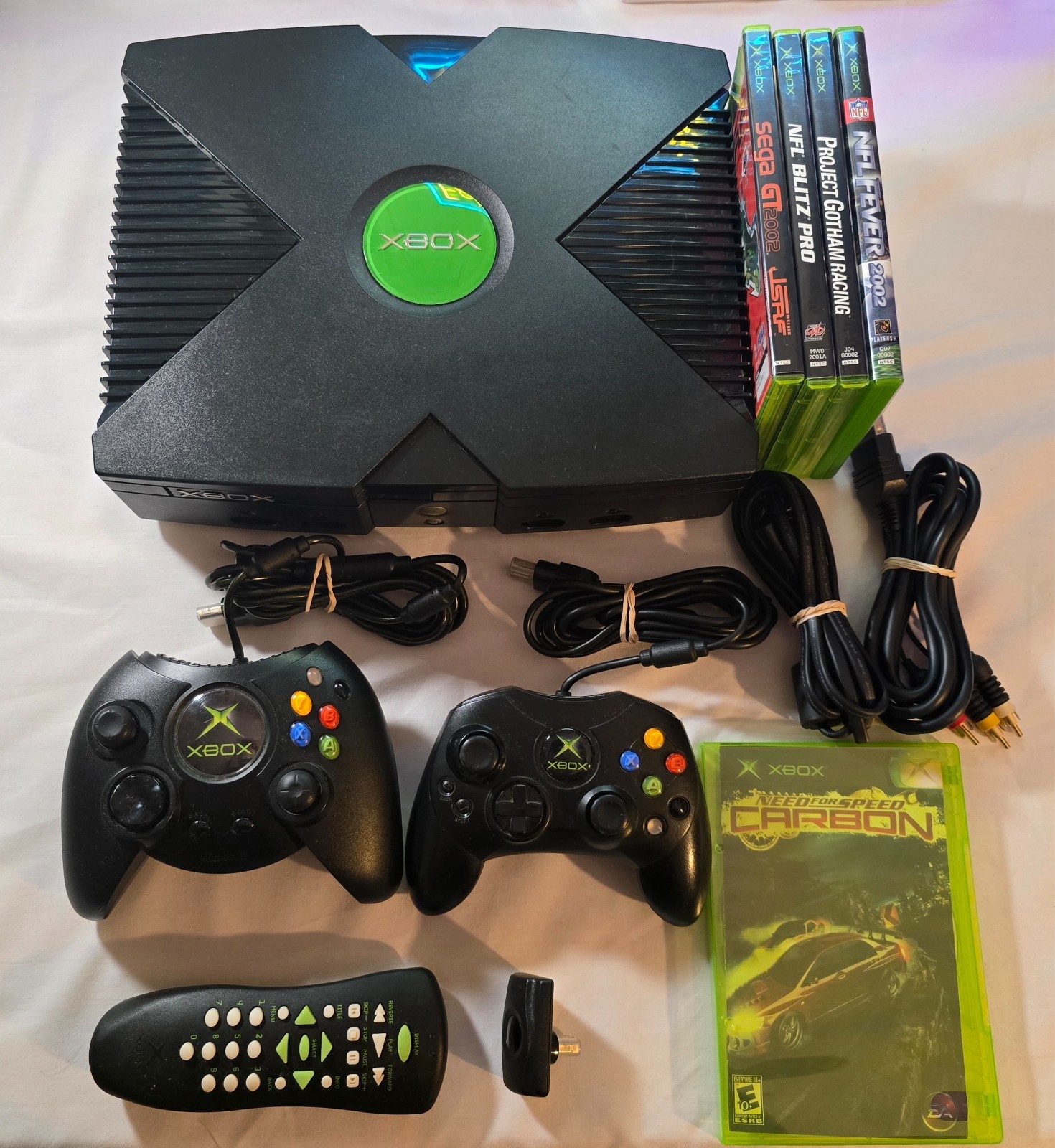Microsoft - Original Xbox Video Game System 2 controllers remote ...