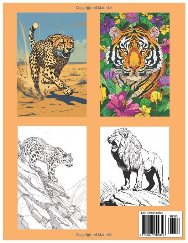 Big Cat Coloring Book for Kids: Wild Adventures! | eBay