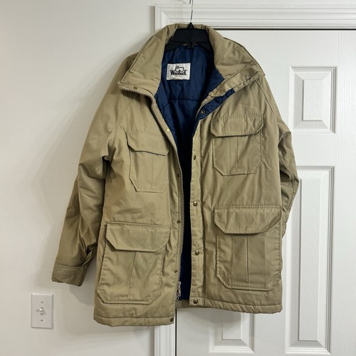 Vintage 90s WOOLRICH Jacket Mens M Wool Blanket Lined Chore Barn Coat ...