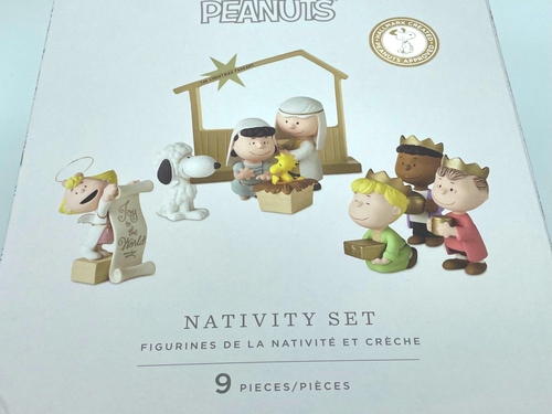 Hallmark PEANUTS Nativity Set 9 pcs Christmas Pageant Charlie Lucy ...