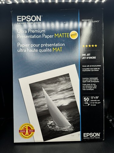 Epson Ultra Premium Matte InkJet 13x19 Presentation Paper 50 Sheets ...