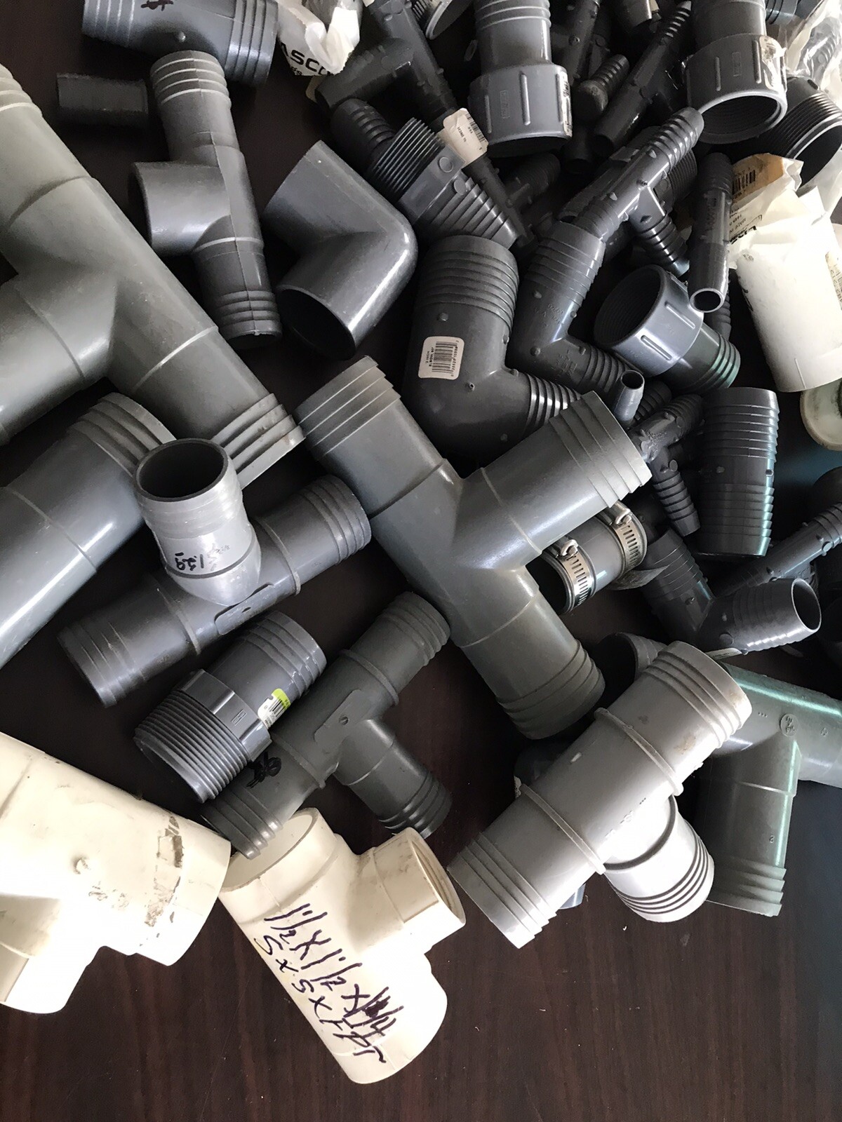 Misc Lot Of Pvc Plumbing Pieces Parts T | eBay