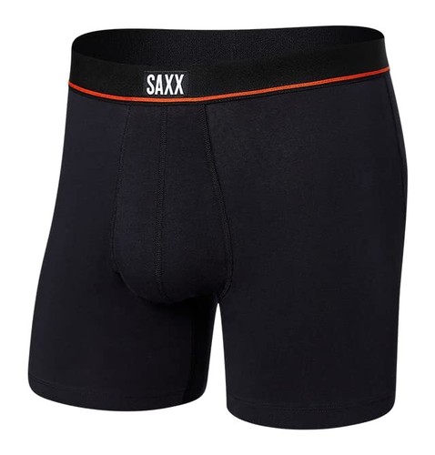 SAXX 290802 Men’s Non-Stop Stretch Cotton Boxer Brief, Black Size Large ...