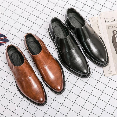 Fashion Men's Faux Leather Dress Business Pointed Toe Shoes Work Club ...