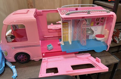 Mattel Barbie Playset Expandable Dream Pink Camper Bus Motorhome Van RV ...