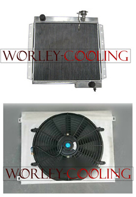 3 Row Aluminum Radiator+Shroud+Fan for Toyota Land Cruiser FJ40 FJ45 ...