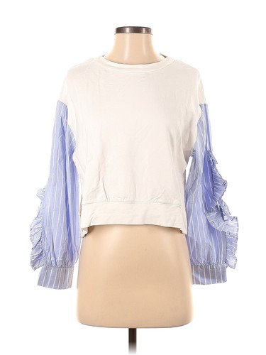 Zara W&B Collection Women White Sweatshirt S | eBay