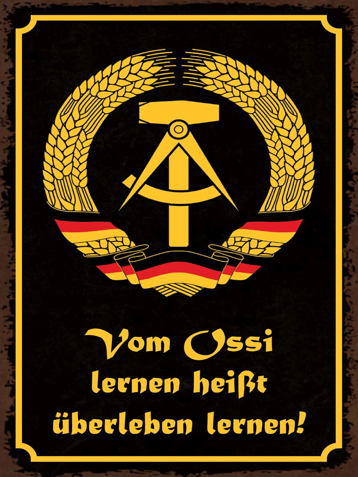 Blechschild 30x40 Ossi lernen heißt überleben Wand Deko Cafe Sammler ...