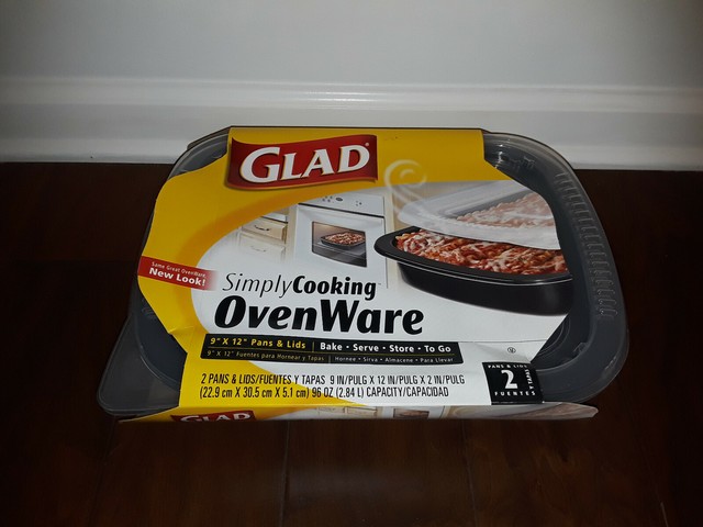 Glad OvenWare Food Storage Containers Rectangular Black 2 Pack 96 oz ...