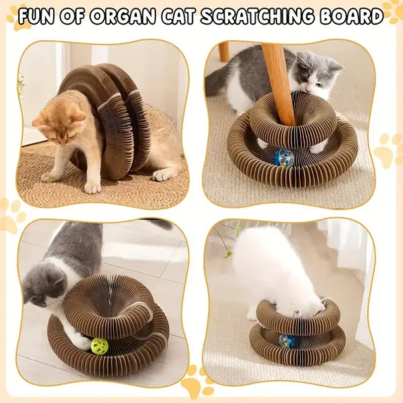 Accordion Magic Organ Cat Scratching Board Toy Kitty Kurlz Ball Scratch ...
