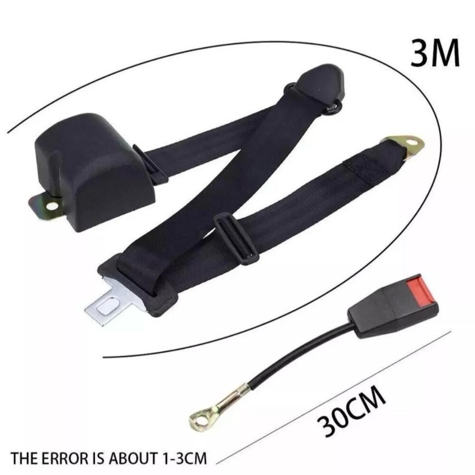2PCS Universal Front Seat Belts For all Honda 3 Point Retractable Black ...